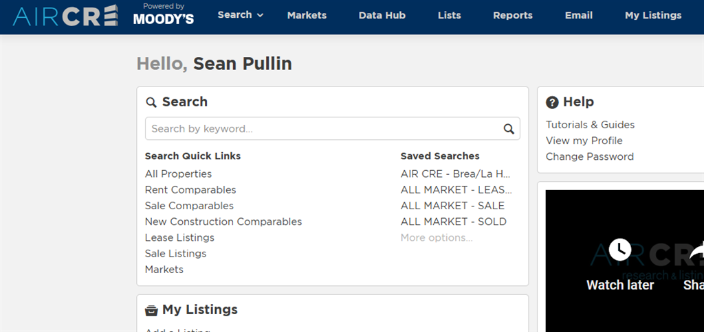 Getting Started: Navigating the Landing Page - AIR CRE