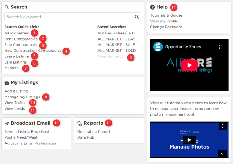 Getting Started: Navigating the Landing Page - AIR CRE