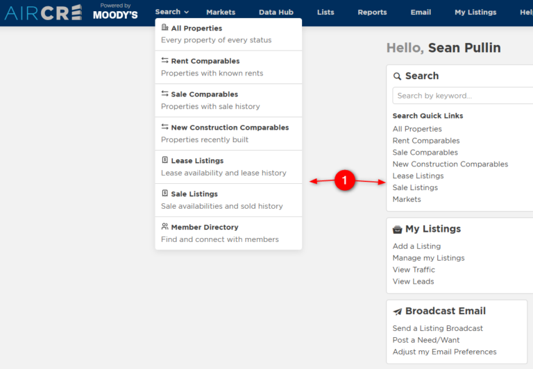 Listings: Searching for Active Listings - AIR CRE